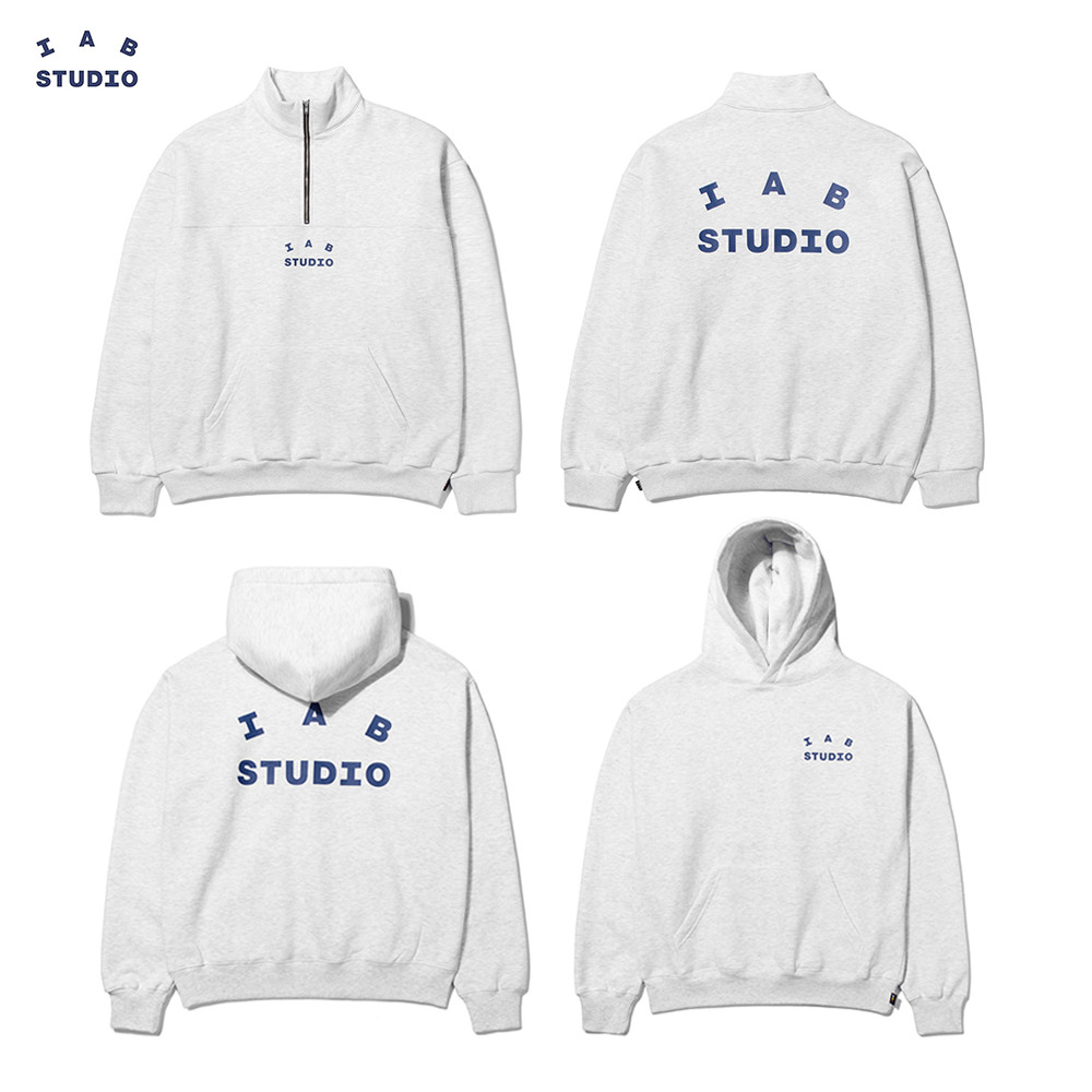 아이앱스튜디오 아이앱 스튜디오 하프집업 후드 라이트 그레이 IAB Studio - 위시버킷