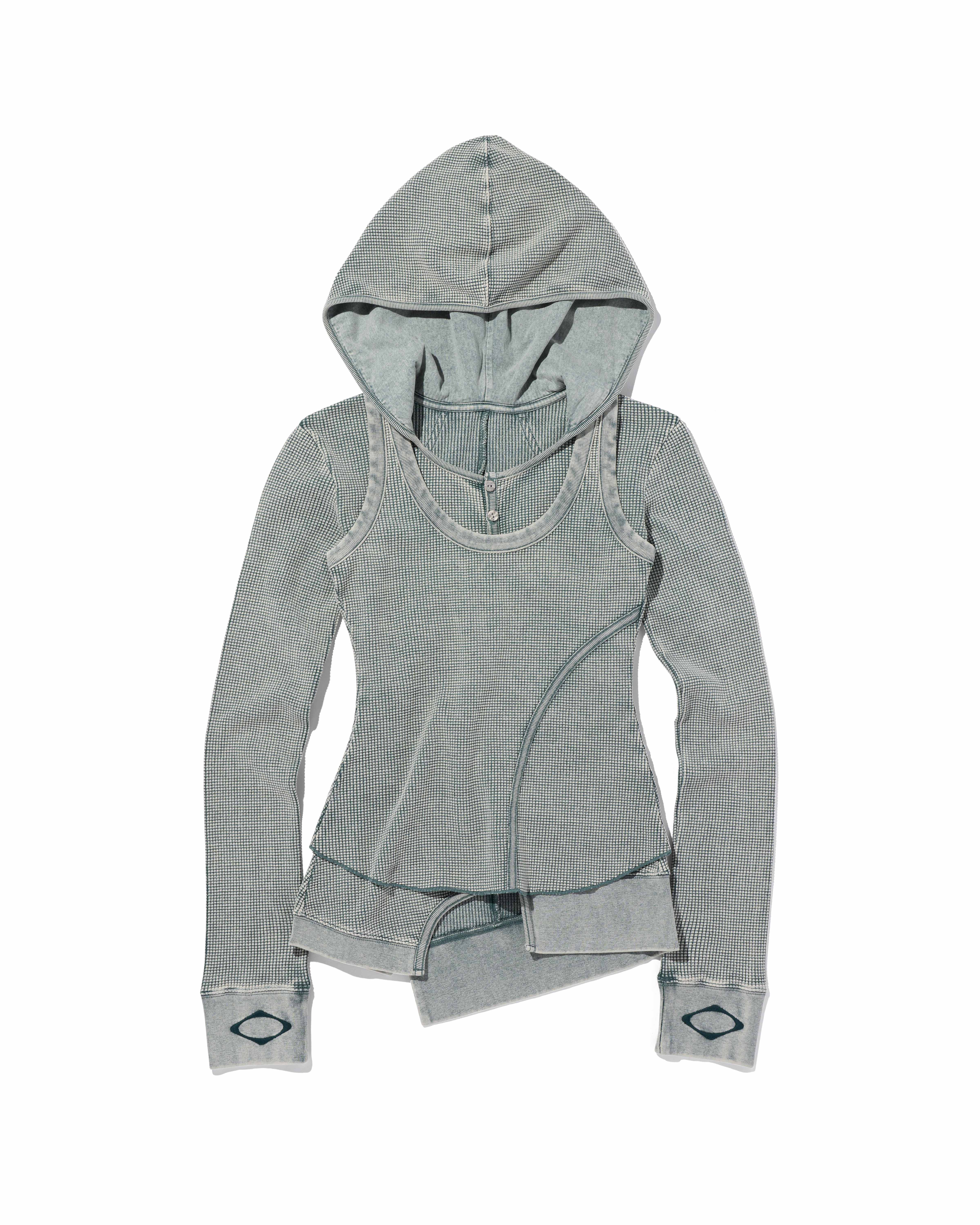 미스치프 LAYERED WAFFLE HOODIE SET_BLEACHED KHAKI - 위시버킷