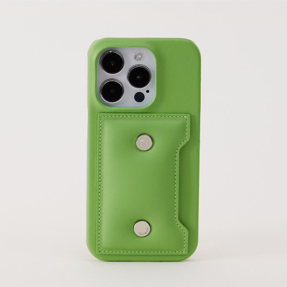 페넥 CIRCLE PADDING iPHONE 14 CARD CASE - YELLOW GREEN - 위시버킷