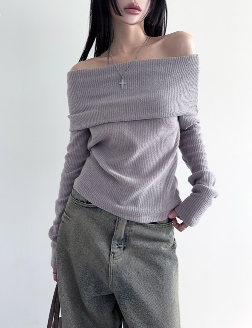 로웨어 brush off shoulder knit - 위시버킷