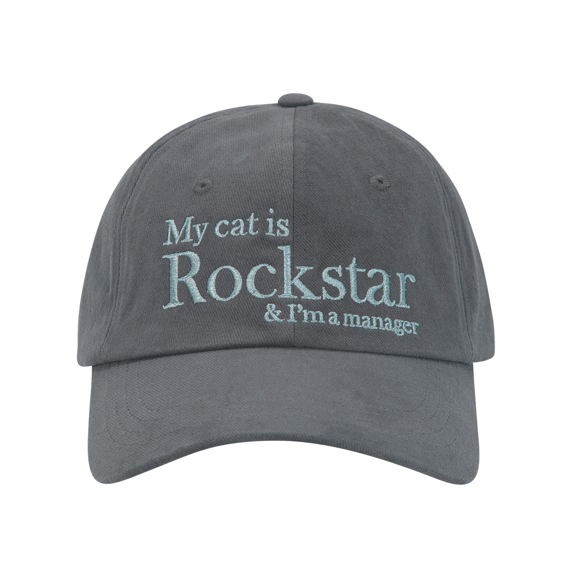 조거쉬 My cat is Rockstar Baseball cap (Charcoal) - 위시버킷
