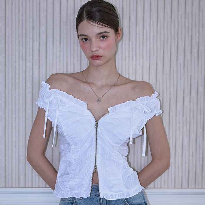 로제프란츠 Two-way Frill Ribbon Sleeveless [White] - 위시버킷