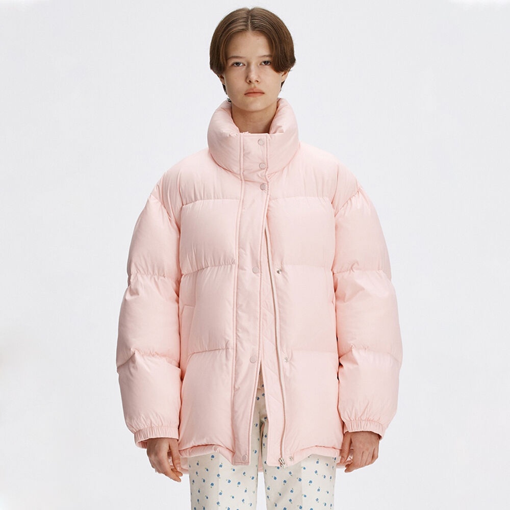 위아워스 Goose down half puffer jacket - LIGHT PINK (HSJU2DH33P1) - 위시버킷