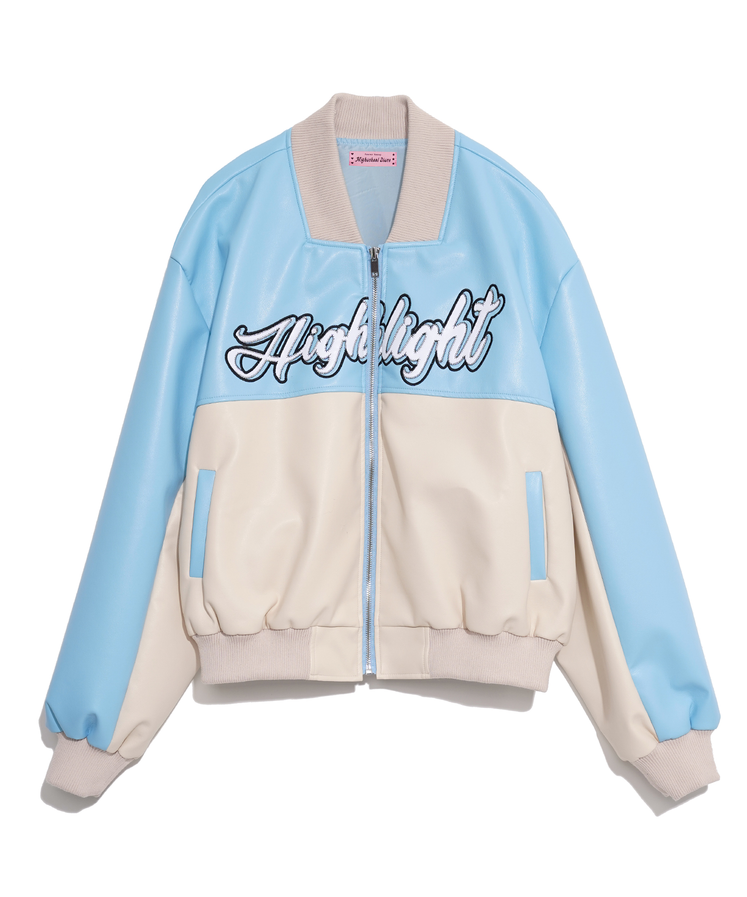 부티크디렉터리 [11월20일 예약발송]WILDEST FLAME VARCITY JACKET_SKY BLUE - 위시버킷