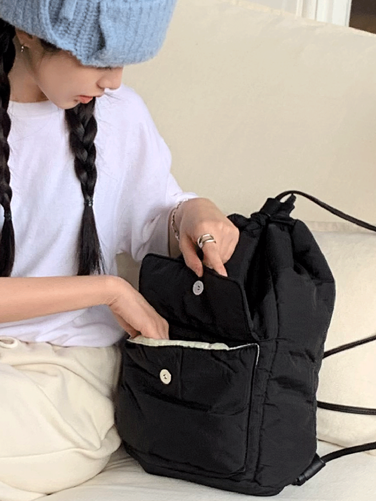 어리틀빗 klimt padding bag (3color) - 위시버킷