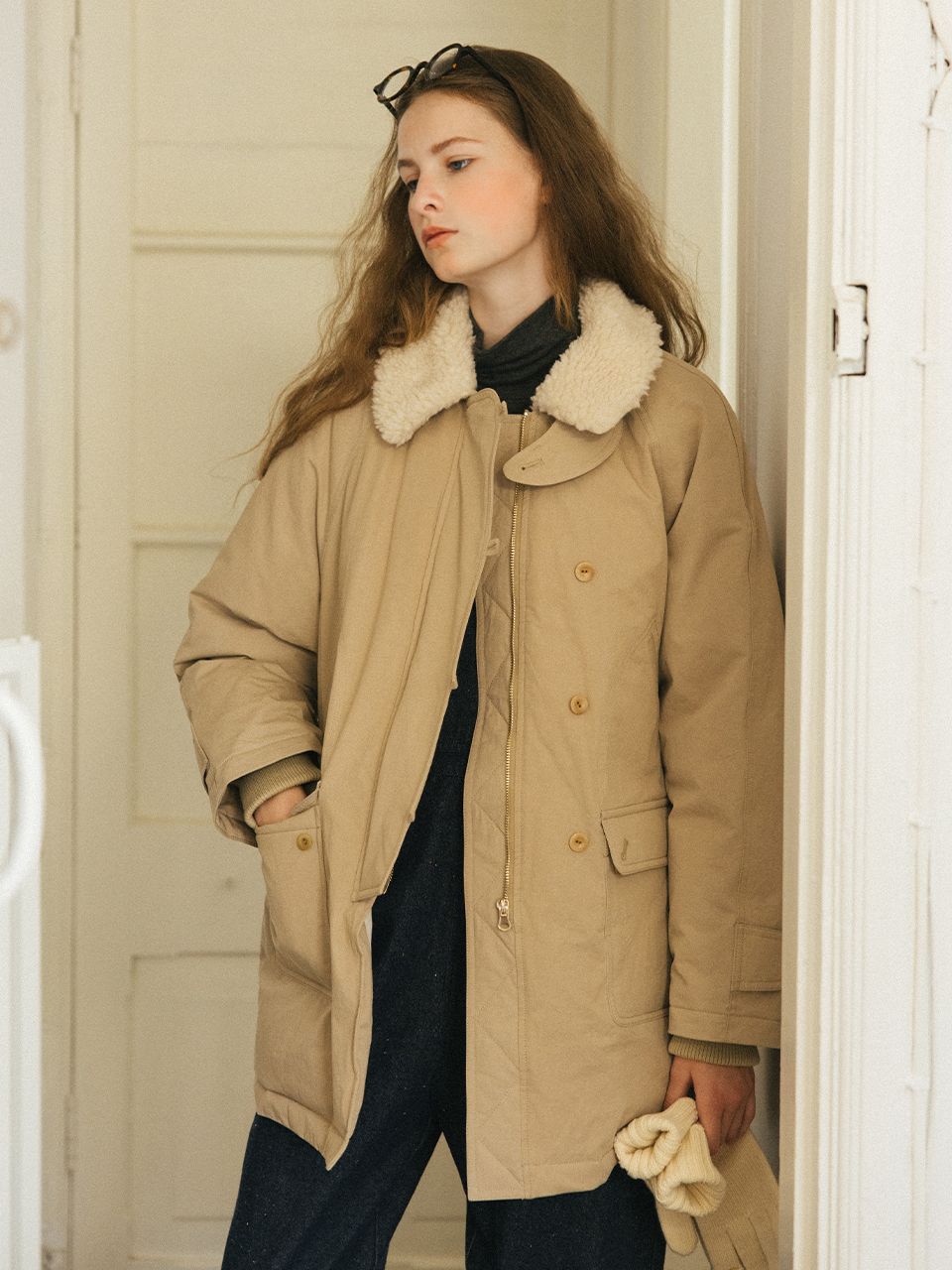 르니나 ALTHEA duck down padding parka_beige - 위시버킷