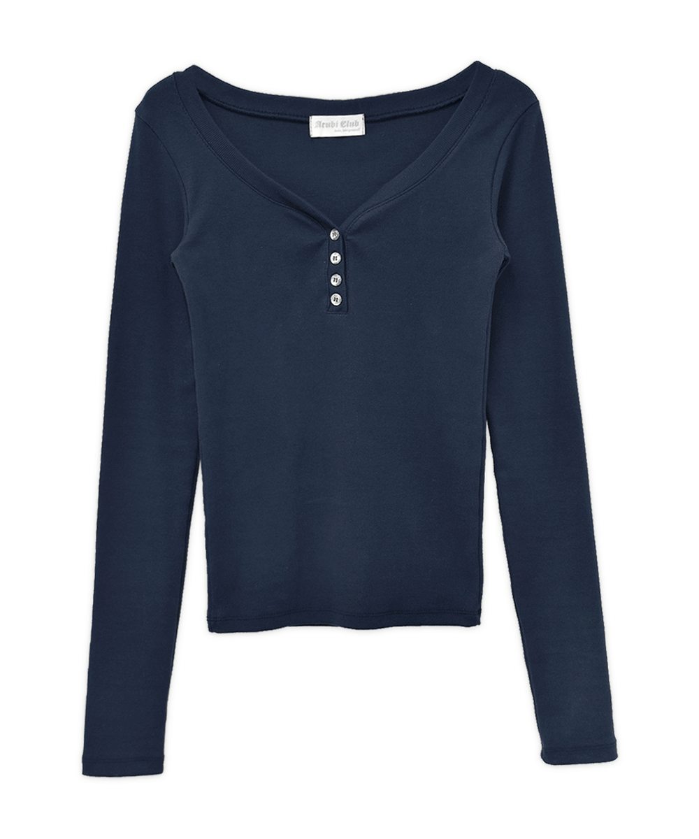 아쿠비클럽 [ACUBI CLUB] dio button golgi tee (4colors) - 위시버킷