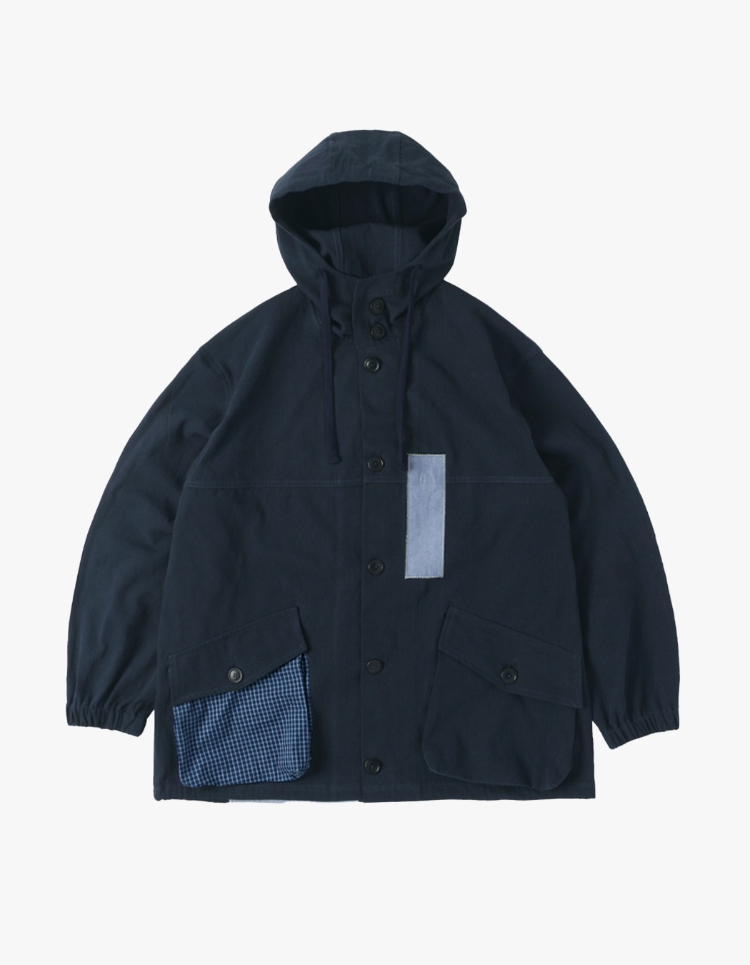 써넥트 Patchwork Hood Parka - Navy - 위시버킷