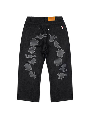 반디더핑크 Pokémon Leather Patch Silhouette Denim - 위시버킷