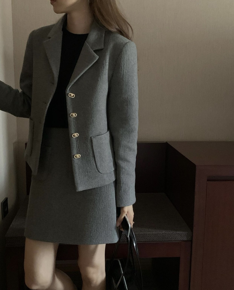 인어로브 (당일)에그 버튼 울 자켓 (3color) 하객룩코디 jinsim 진심 에그 자켓 - 위시버킷