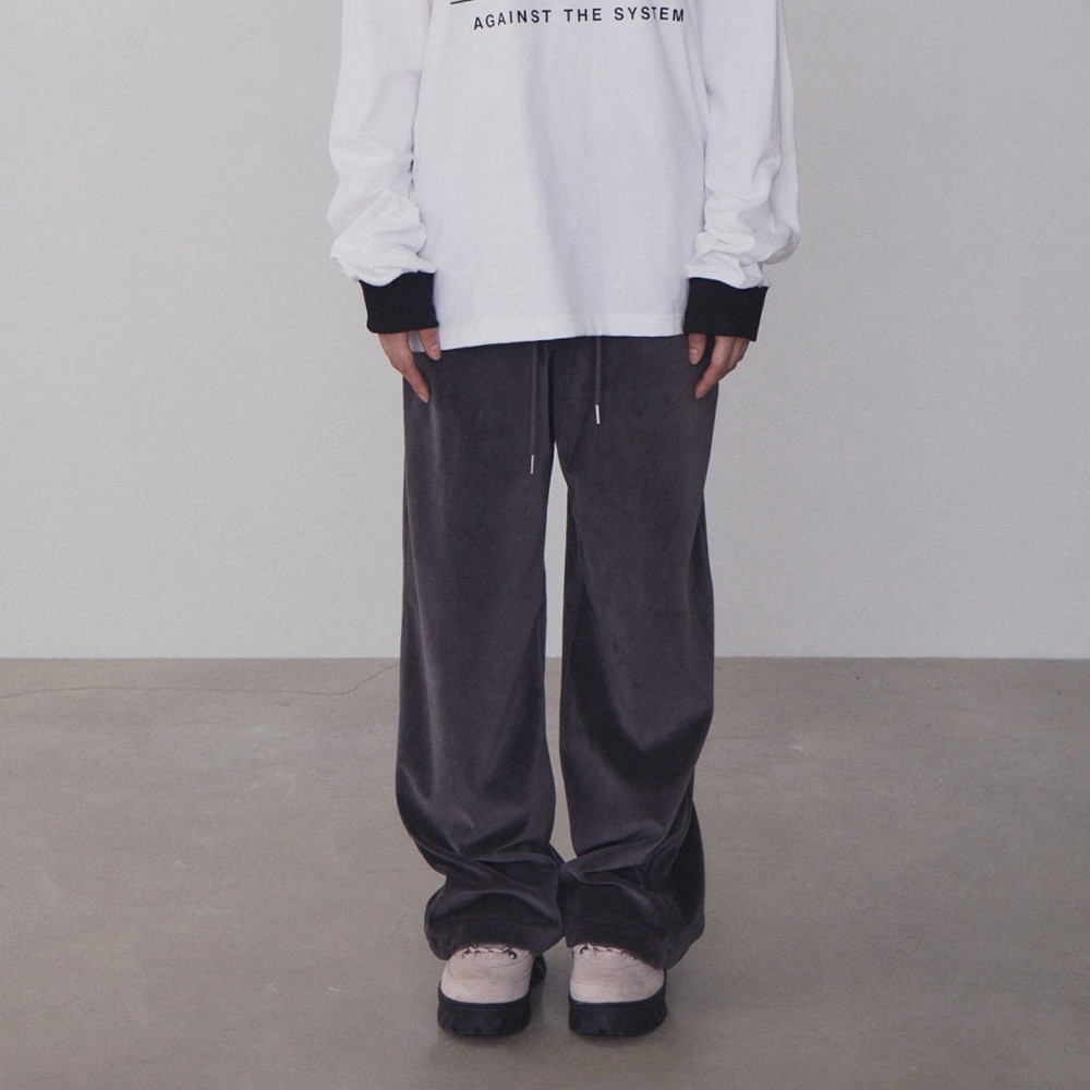 레스트앤레크리에이션 RR VELVET JOGGER PANTS (CHARCOAL) - 위시버킷