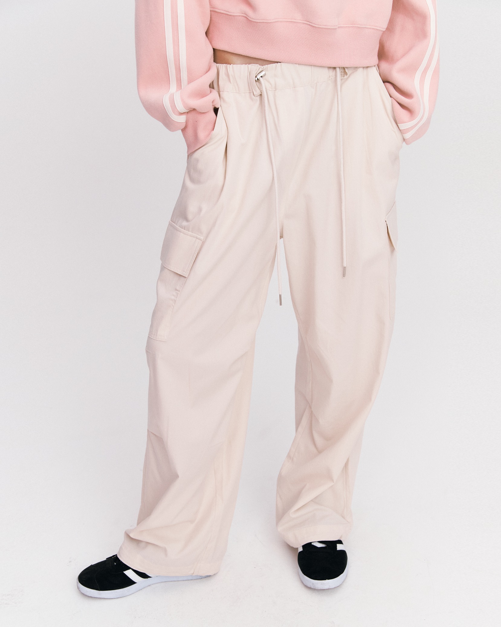 누아르나인 [9/25 순차 배송 상품] UNISEX Draw String Cargo Pants [BEIGE] - 위시버킷
