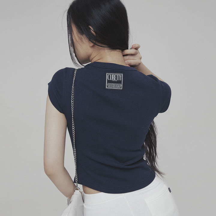 큐리티 C 90S LINE BASIC T-SHIRT_NAVY - 위시버킷