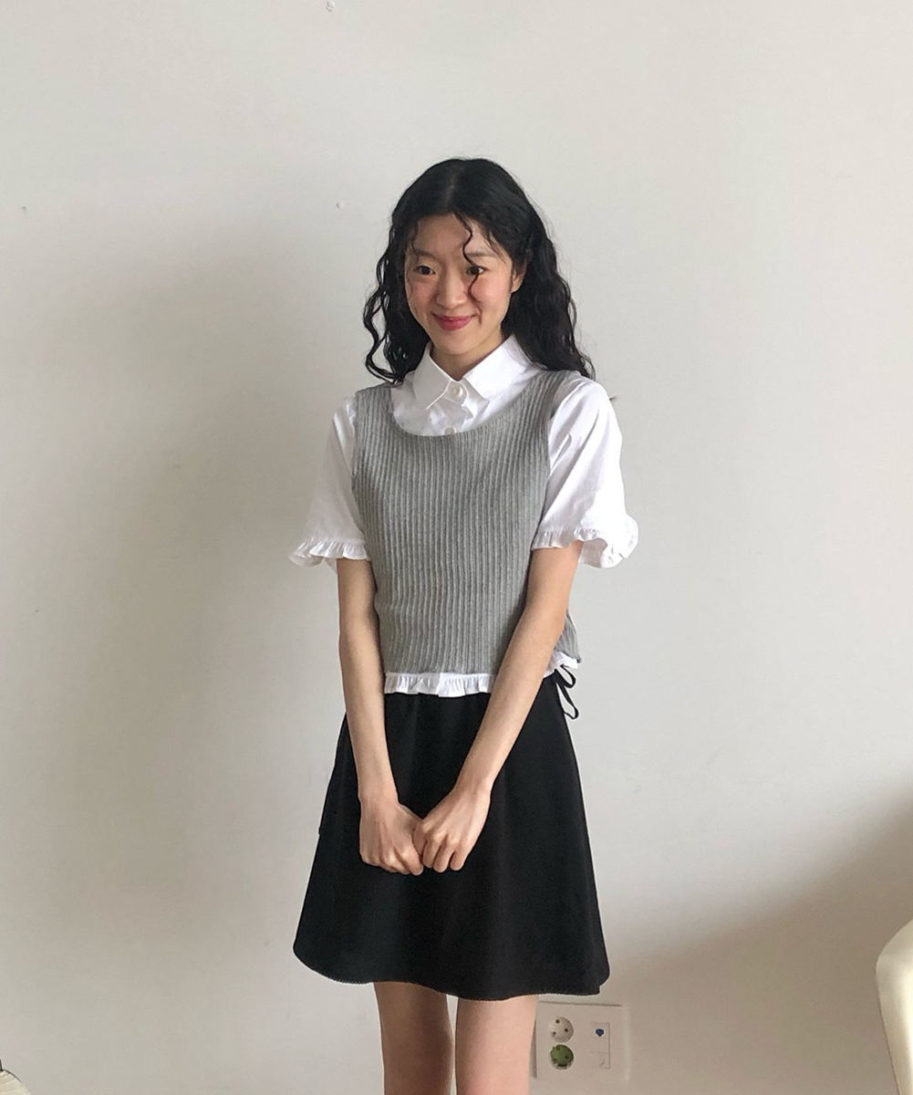 버나뎃 버나뎃 [당일 아이]웨더 프릴 블라우스 (2col) weather - 위시버킷