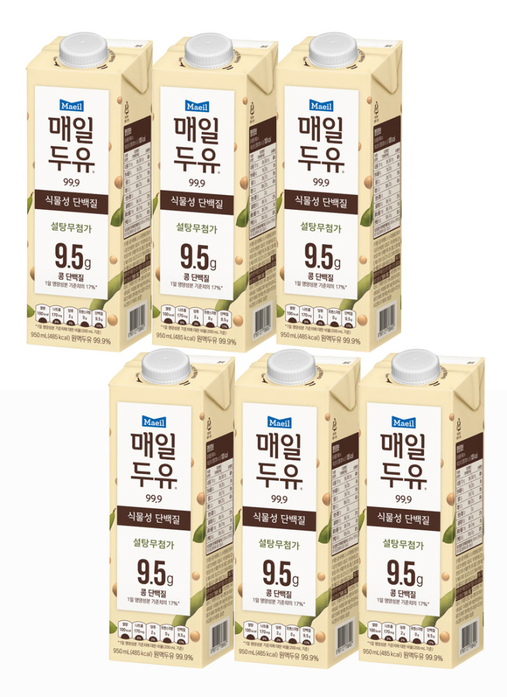 매일유업 매일두유 99.9 950ml 6팩 이중포장 [원산지:캐나다] - 위시버킷
