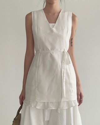 아델리오 glossy chiffon layered mini ops (3color) - 위시버킷