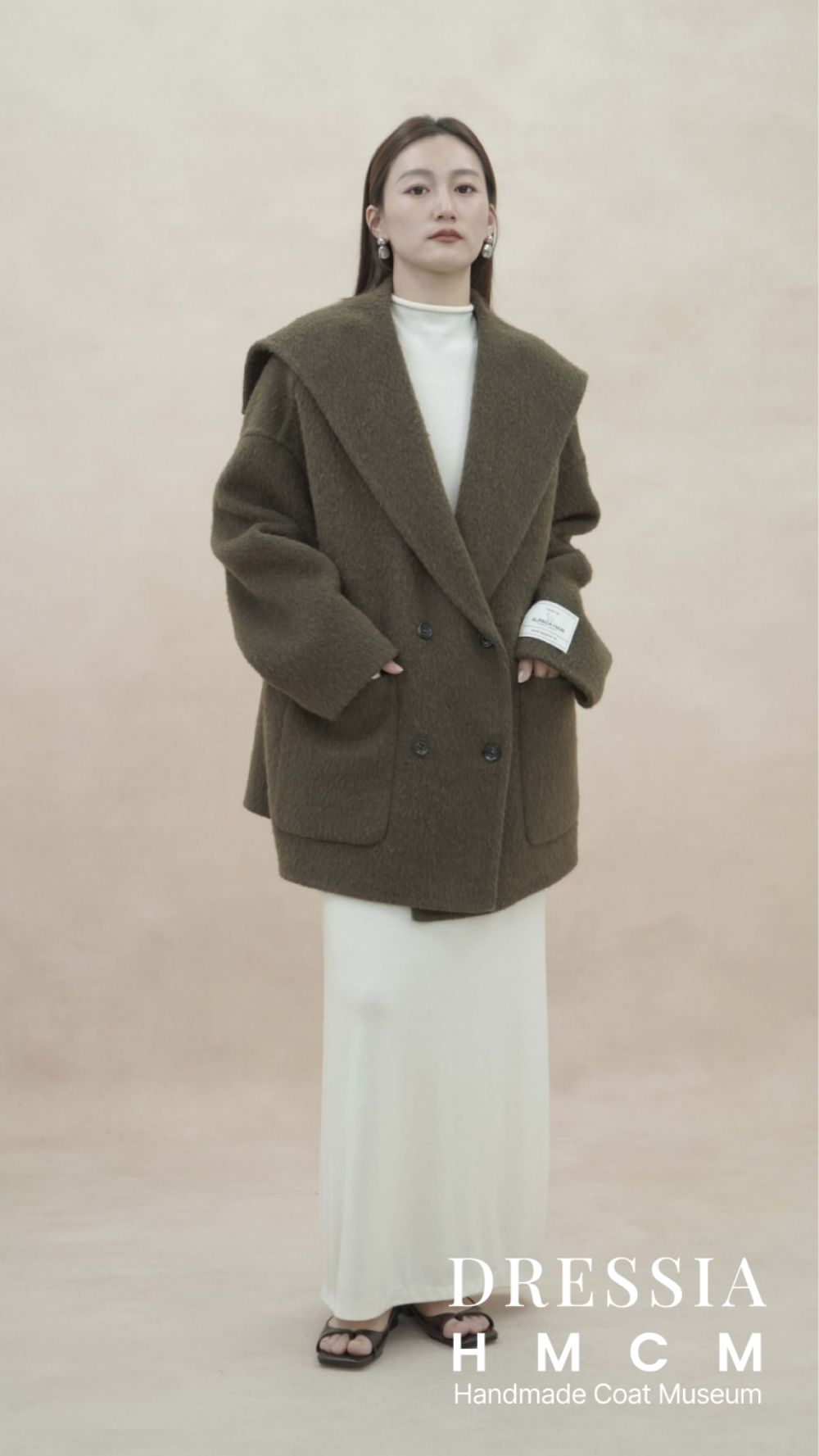 드레시아 DRESSIA 프리미엄 내추럴 더블페이스 숏 코트 - 위시버킷