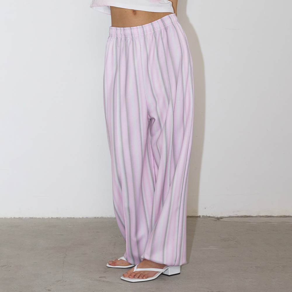 폴리수엠 STRIPE SOFT GLOSSY PANTS (PINK) - 위시버킷