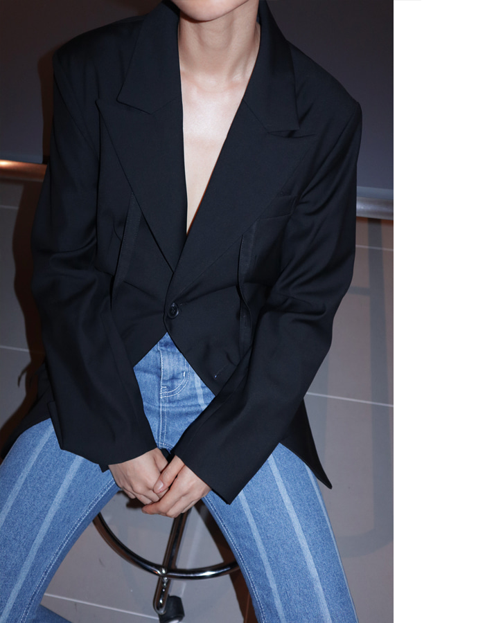 CMNMSTUDIO [CMNM COLLECTION] STRAP JACKET (BLACK) - 위시버킷