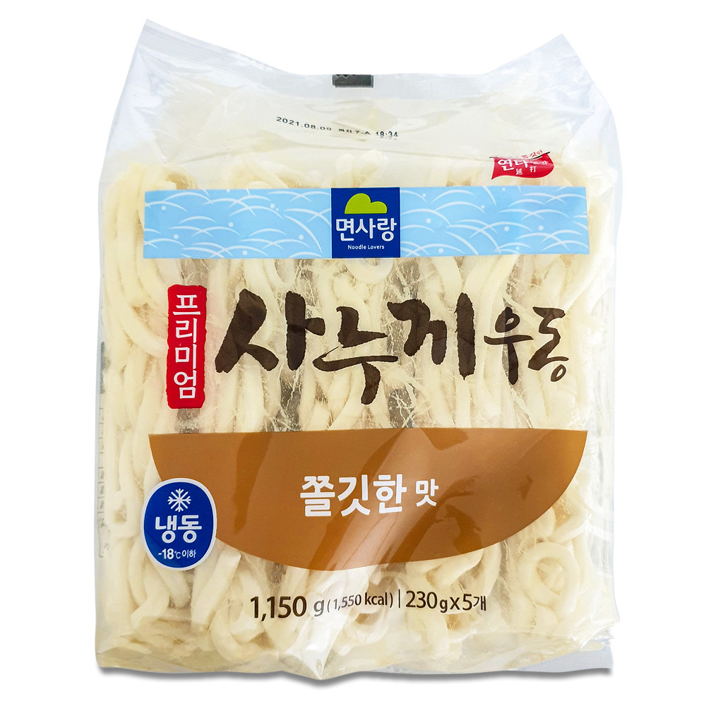 면사랑 +면사랑 프리미엄 사누끼우동 쫄깃한맛 1.15kg (230g x 5개) 냉동우동면 우동사리 [원산지:상세설명에 표시] - 위시버킷