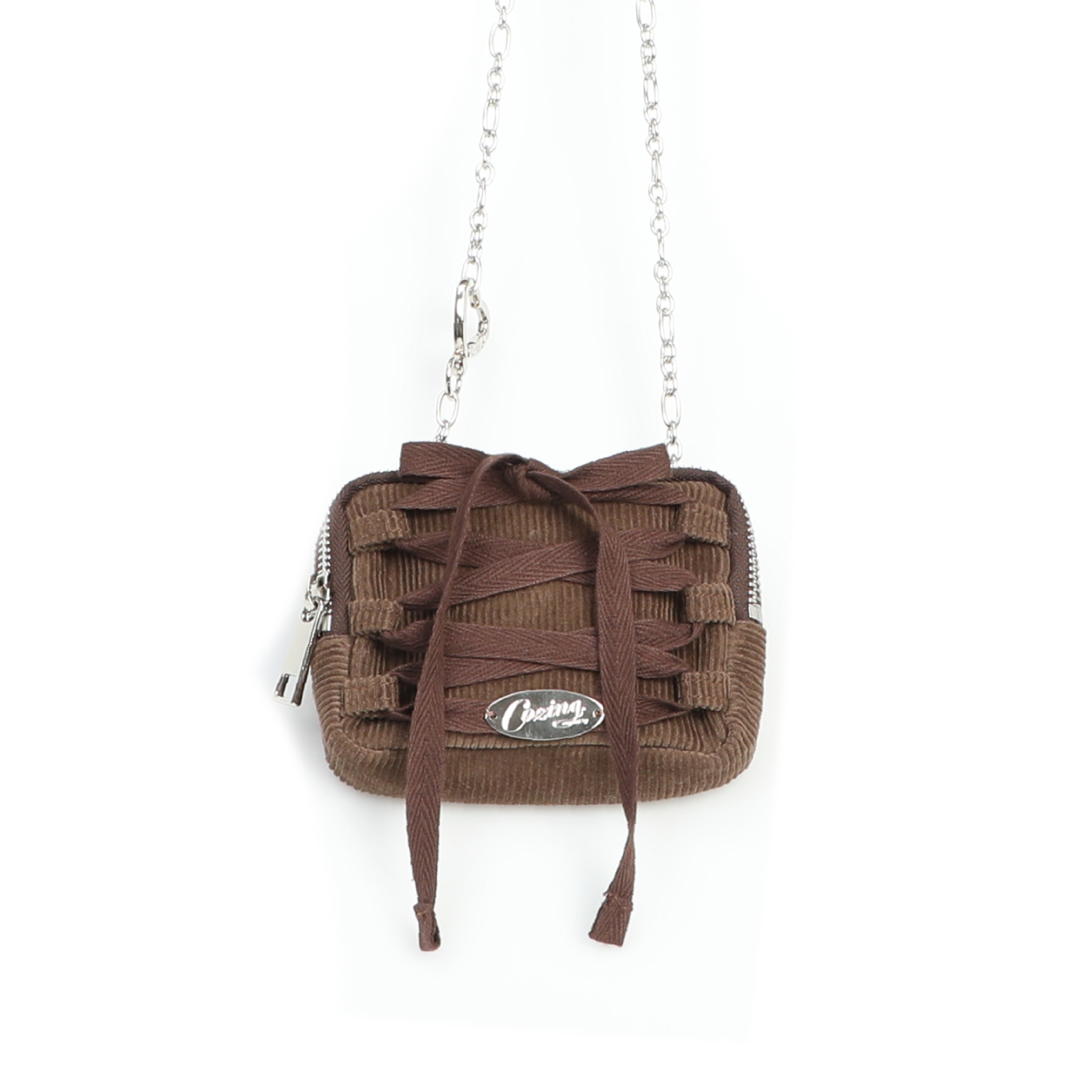 코징 Mini ribbon bag_brown - 위시버킷