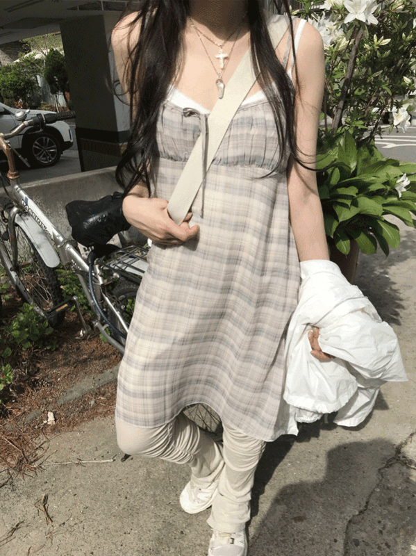 히피디피 peony check ops (3color) - 위시버킷