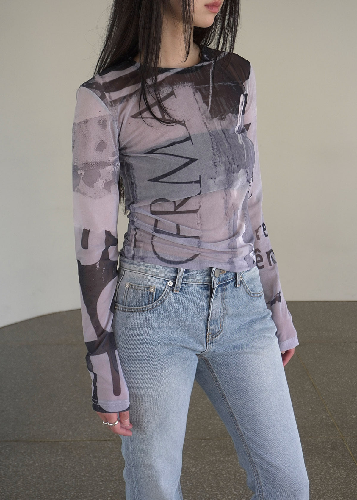 랩트 RAPT Mesh Print Round Tee - 위시버킷