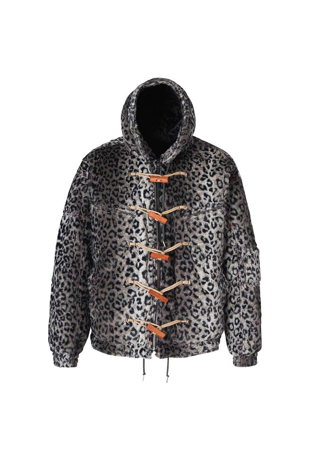 얼킨 [지코 착용] Wooden Toggle Button Fur Jacket - 위시버킷