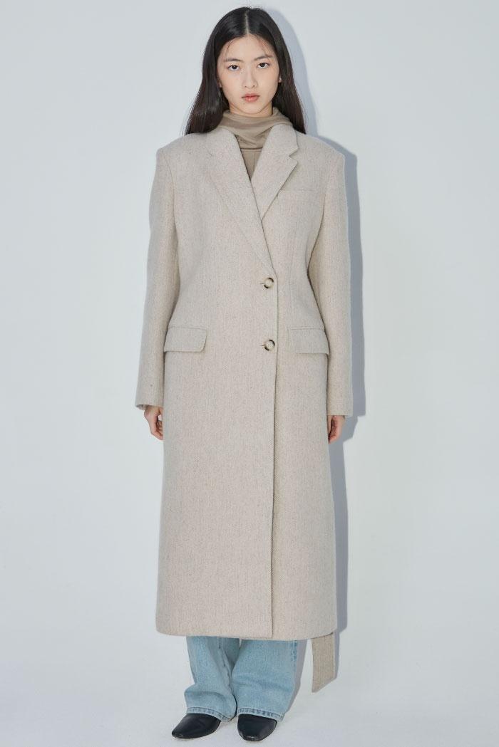 더블유엠엠스튜디오스 Wool Basic Double Coat - Oatmeal - 위시버킷
