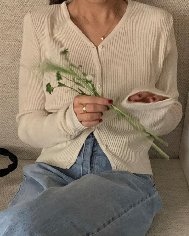 프리티영띵 [무료배송] pyt 프리티영띵 지젤 슬림 니트 크롭 여리 가디건 (5col) - 위시버킷