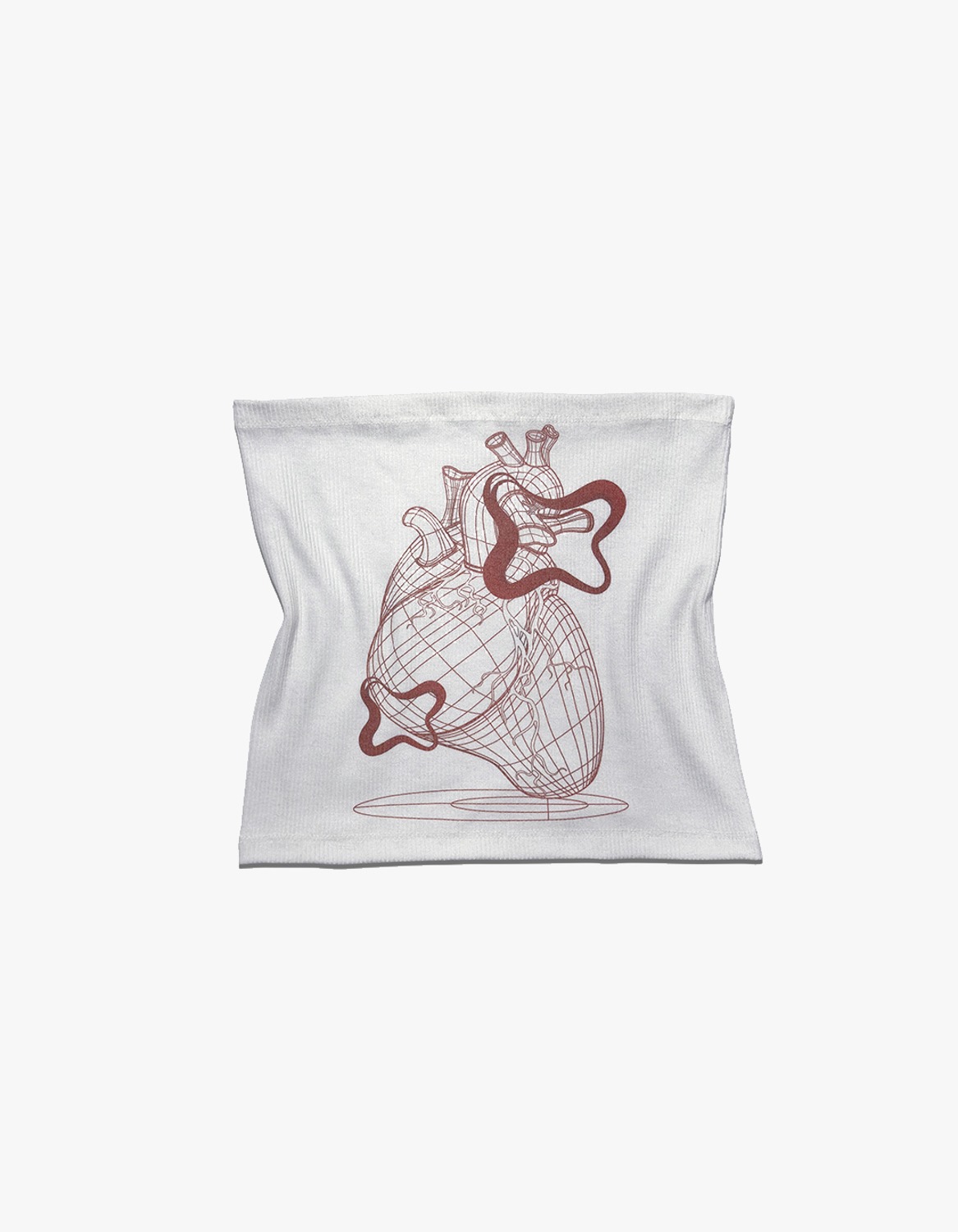카터 Line Heart Tube Top - White - 위시버킷