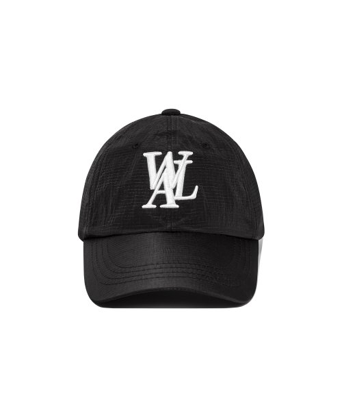 우알롱 Signature Logo ball cap - NYLON BLACK - 위시버킷