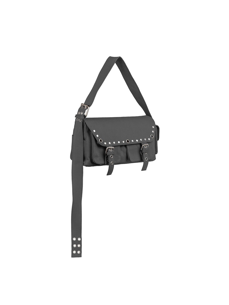 PRTPRT SHOP NFF - POCKET STUD SHOULDER BAG (CHARCOAL) - 위시버킷