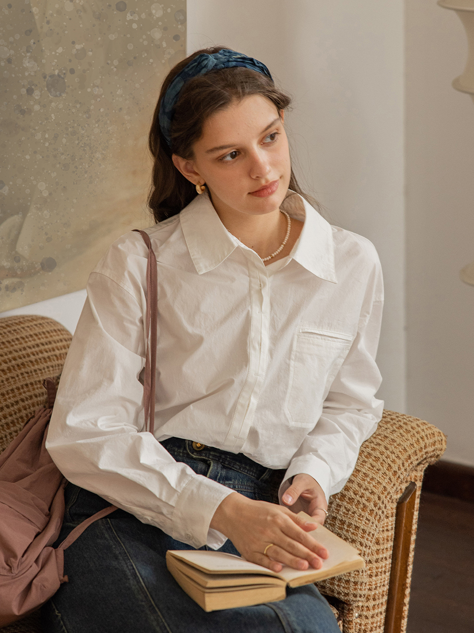 르니나 VERRIN hidden button shirt_white - 위시버킷