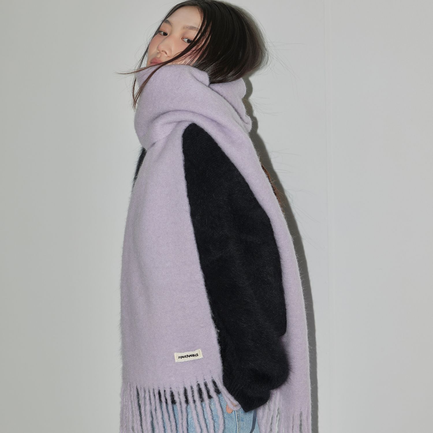해브어웨일 wool basic muffler (PURPLE) - 위시버킷