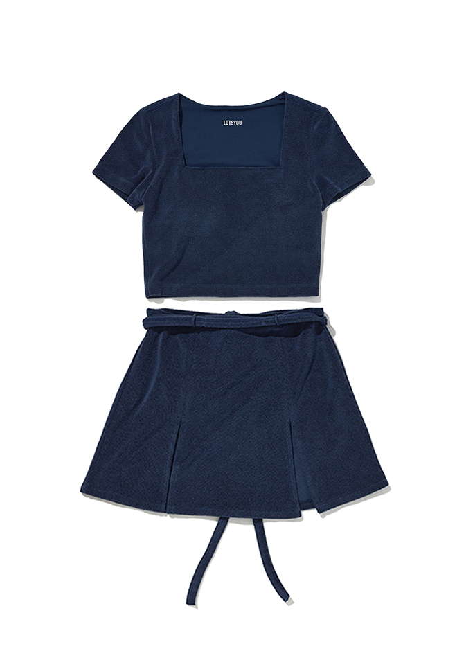 라츠유 [7/21일 예약배송] lotsyou_Berry Terry Swim Set Navy - 위시버킷