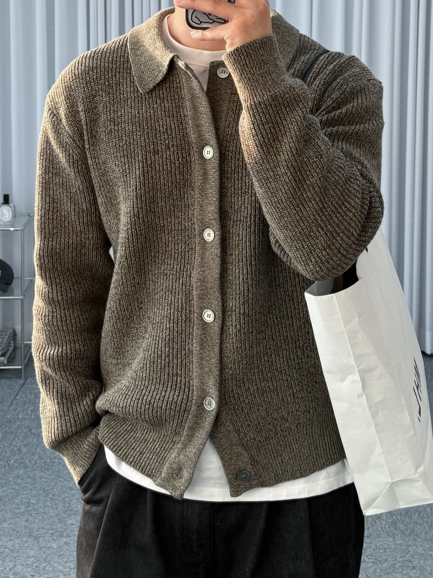 디아더사이드 hachi washable collar cardigan (10color) - 위시버킷