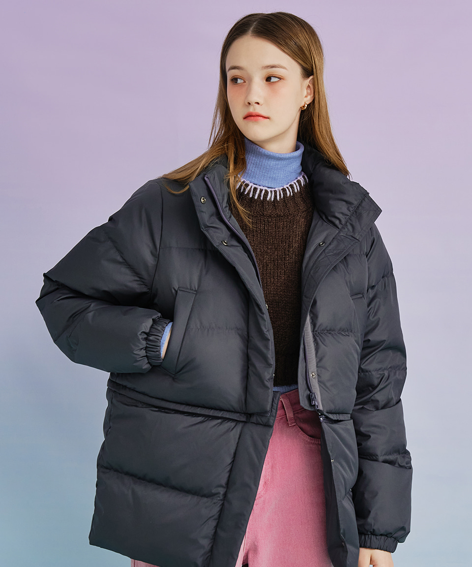 레터프롬문 Imagine Club Two-way Duck Down Padding ( Charcoal ) - 위시버킷