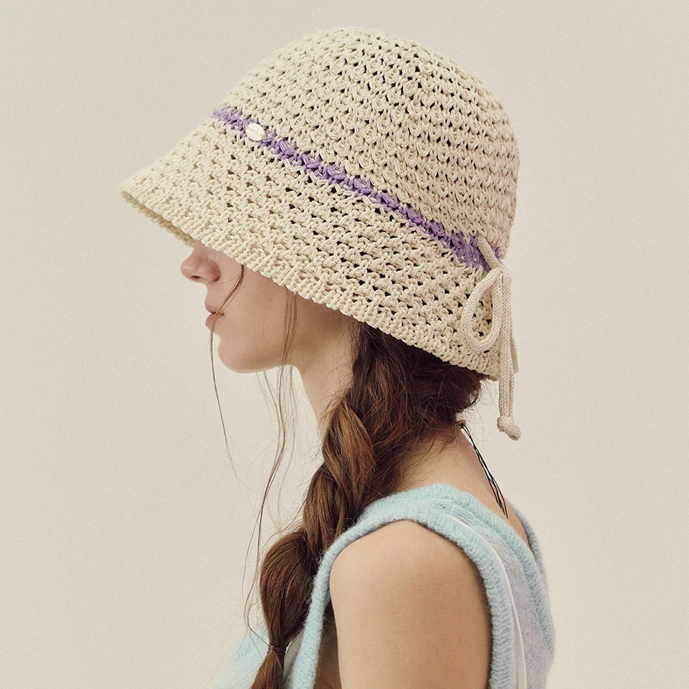 메르헨 Edge color ribbon bucket hat_3color - 위시버킷