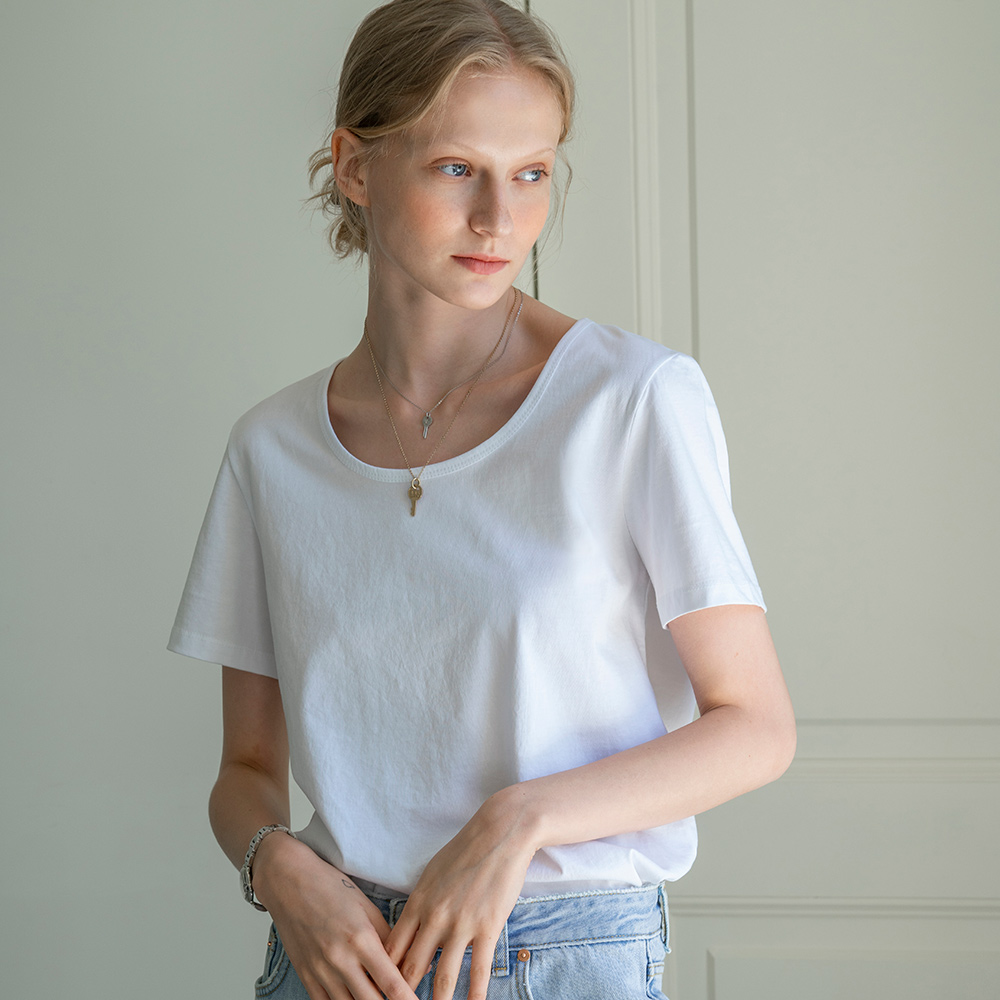 시야쥬 SITP5063 U-neck T-shirt - 위시버킷