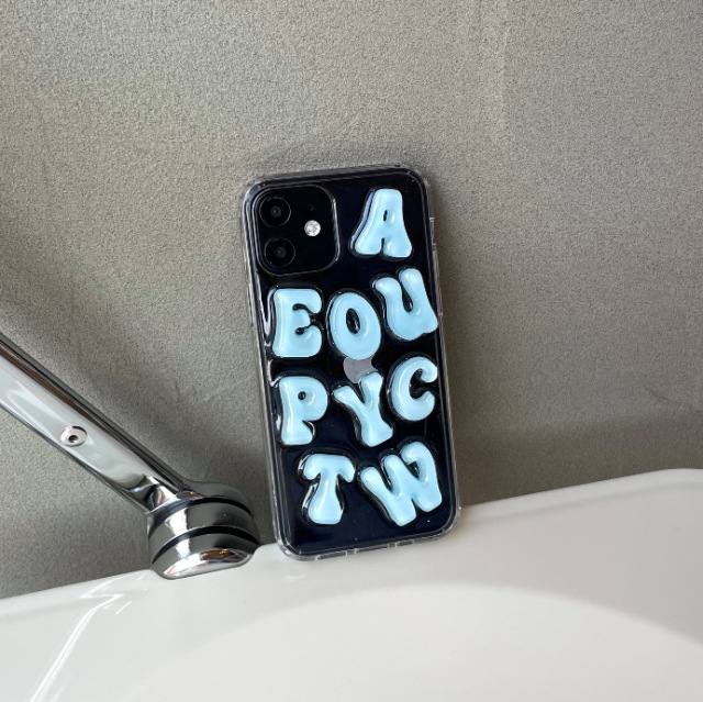 엘로이 cute alphabet phonecase (A ver.) blue - 위시버킷