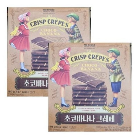 노브랜드 노브랜드 초코바나나 크레페 CRISP CREPES CHOCO BANANA 180g x 2개 총 360g, 180g, 2개 - 위시버킷