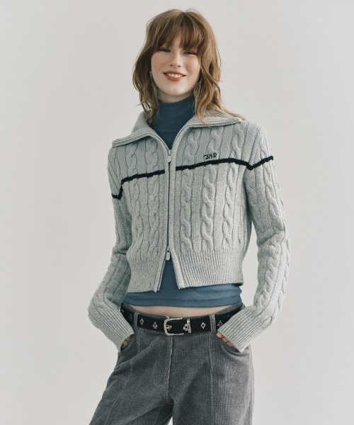 그로브 GRVR SPORTS_재이 니트 집업_SKY BLUE - 위시버킷