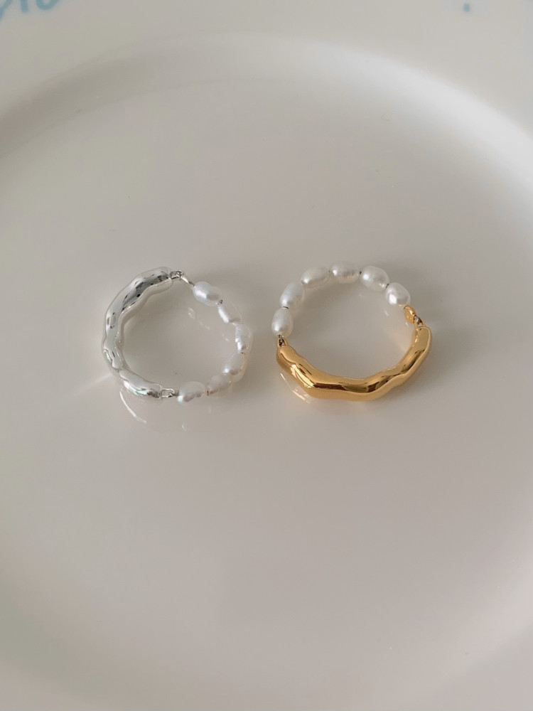 폴아이마이미 실버925 18K도금 무브 진주 은 반지 - 위시버킷