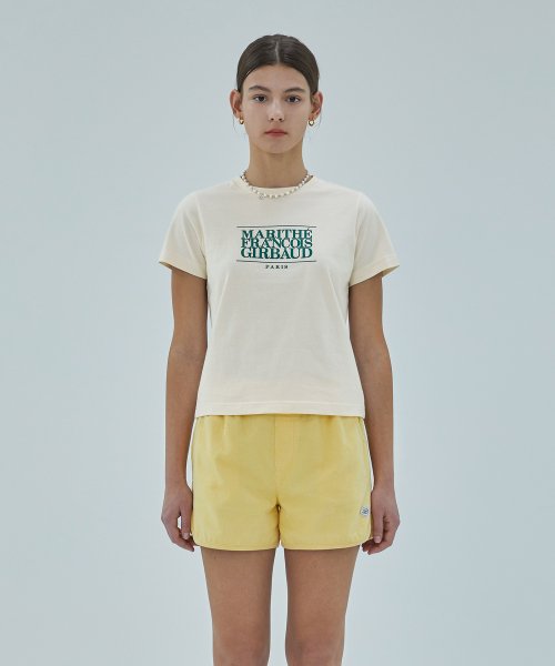 마리떼 W CLASSIC LOGO TEE light beige - 위시버킷