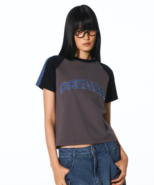 프렌다 TWILL CUT-OFF RAGLAN TEE BLACK CHARCOAL - 위시버킷