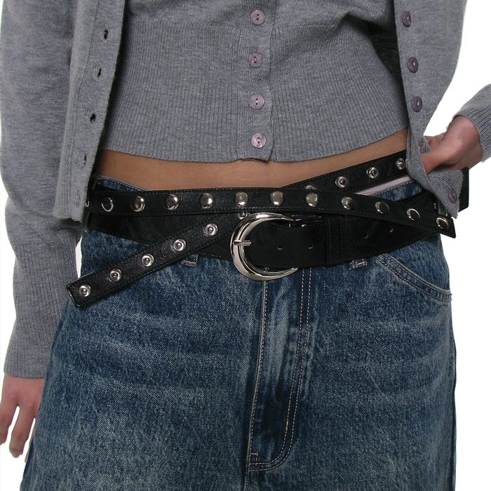 파르티멘토 우먼 (SET) 3WAY DOUBLE LAYERED BELT_BLACK - 위시버킷