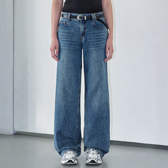 데케트 (W)Signature Low Rise Wide Jeans DCWPT004BlueB - 위시버킷