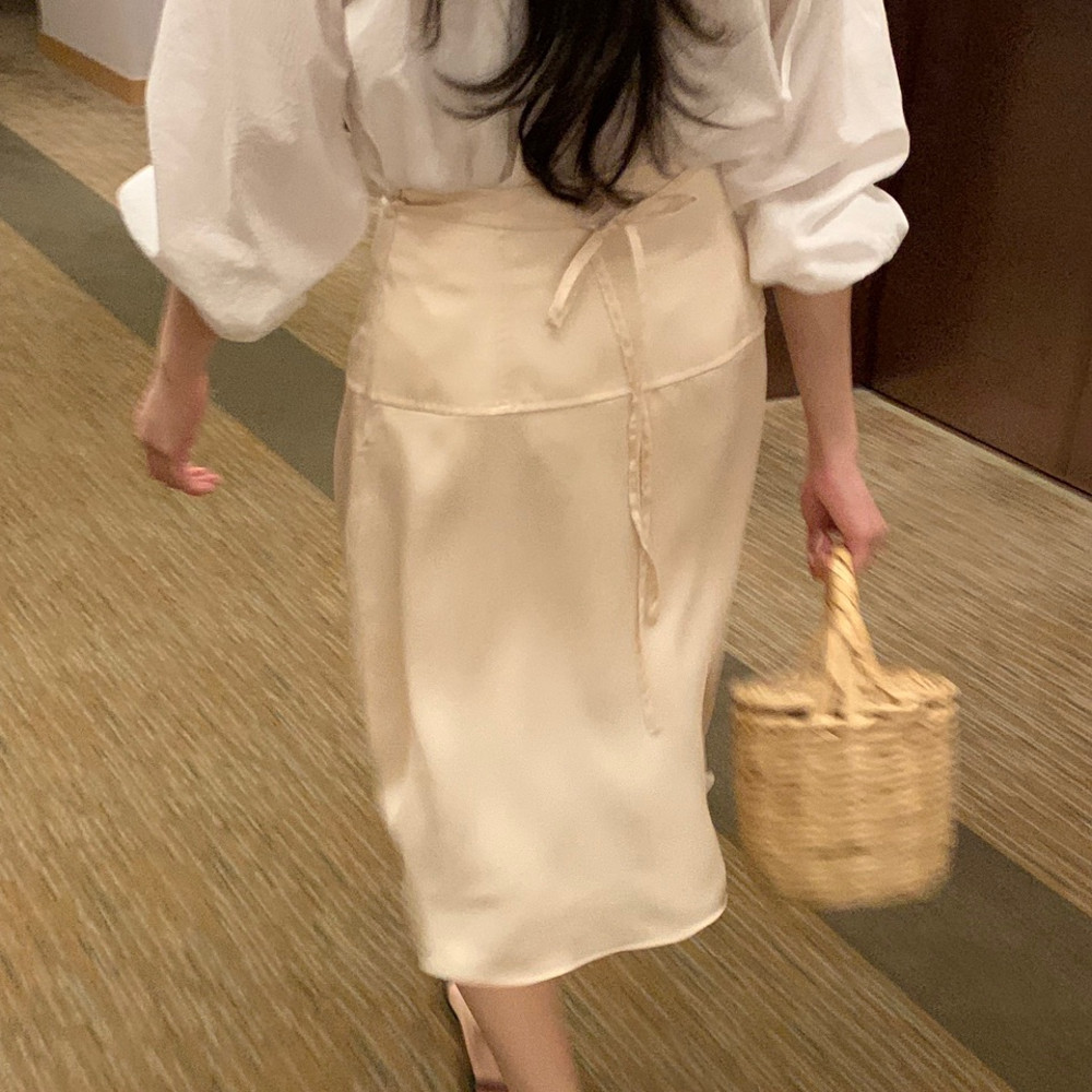 미엘 (당일) 미엘 뮬리 스커트 miel (3col) 실크 언발 치마 떠유니 : ttoyuni - 위시버킷