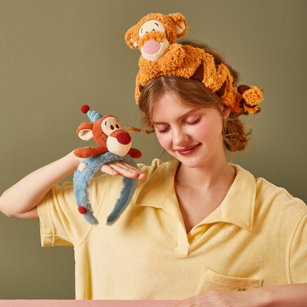 디즈니 Gukoo 구쿠 디즈니 호랑이 티거 커플 우정 캐릭터머리띠 귀여운 극세사 캐릭터헤어밴드 - 위시버킷